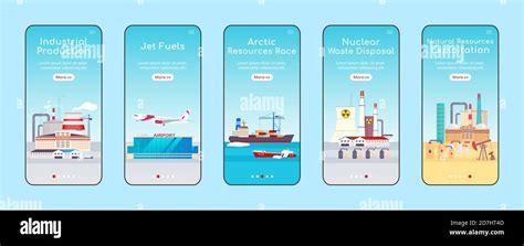 Industrial Plants Onboarding Mobile App Screen Flat Vector Template Stock Vector Image And Art Alamy