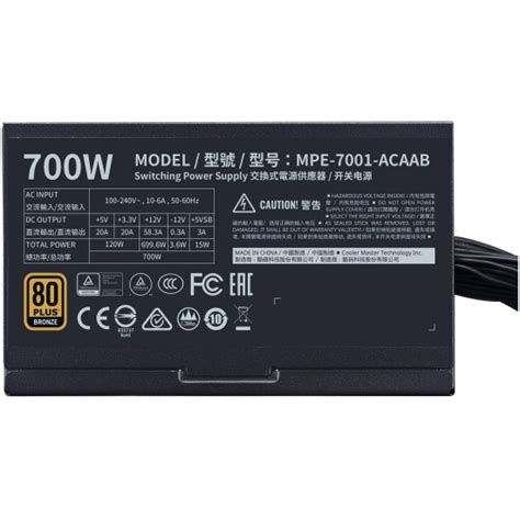 Блок питания Cooler Master MWE Bronze 700W V2 MPE-7001-ACAAB-EU ...