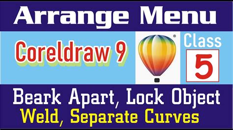 Arrange Menu CorelDraw YouTube