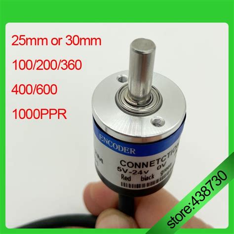 Mini Incremental Rotary Encoder Outer Diameter 30mm 25mm Shaft Diameter 6mm Ab Two Phase