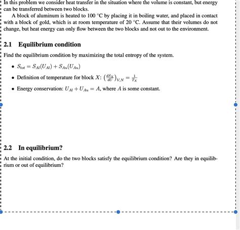 Solved 2 3 Final Temperature Derive A Formula For The Final