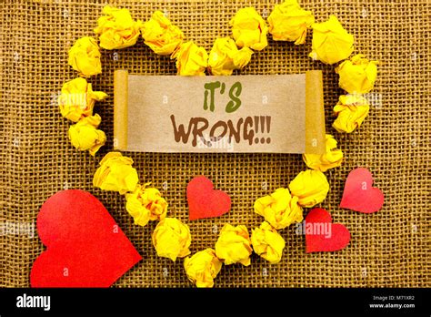 Handwriting Announcement Text Showing It Is Wrong Concept Meaning Correct Right Decision To