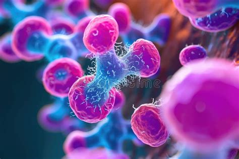 Magnified Microscopic Bacteria Colonies Stock Illustration