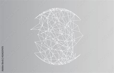 Network Abstract Connection Isolated On Gray Background Network Technology Background With Dots