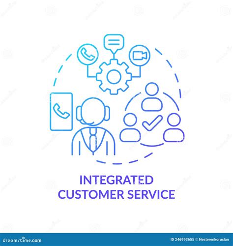 Integrated Customer Service Blue Gradient Concept Icon Stock Vector Illustration Of Purchase
