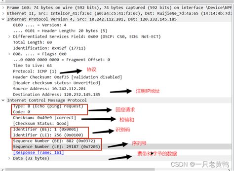 Wireshark抓包分析（arp，ip，icmp）wireshark抓包ip数据报 Csdn博客