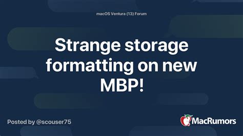 Strange Storage Formatting On New Mbp Macrumors Forums