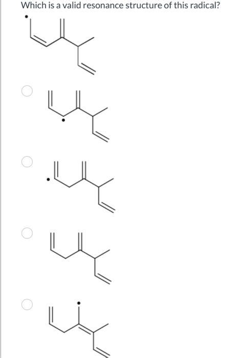 which is a valid resonance structure of this radical