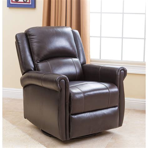 Abbyson Elena Dark Brown Nursery Swivel Glider Recliner Chair Dark