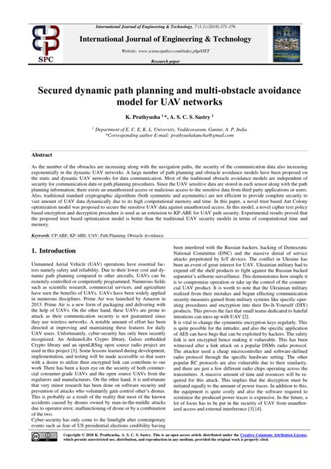 Pdf Secured Dynamic Path Planning And Multi Obstacle Avoidance Model