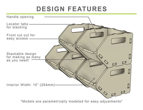 Stackable Storage Bins Organizer Cnc Router Files Cnc Router Etsy