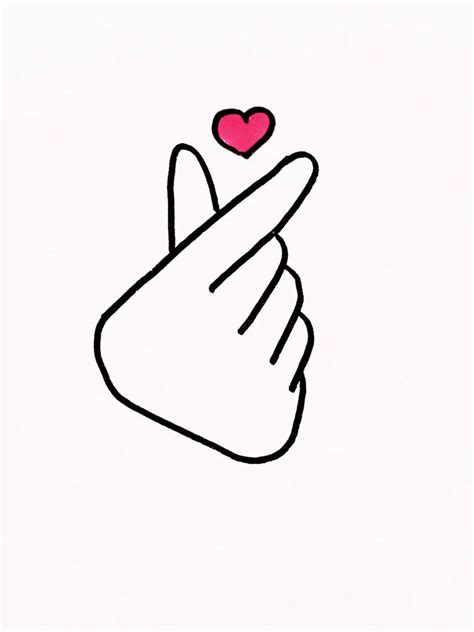 手指比爱心手势简笔画简单（热门19张） 简笔画图片大全