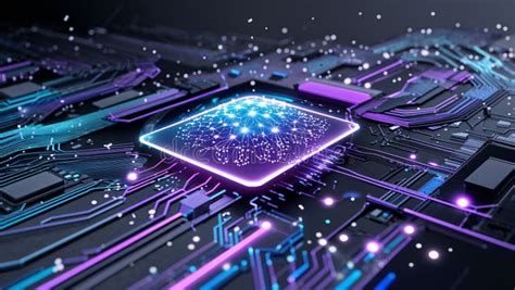 Quantum Computing Processor Performing Complex Calculations With Artificial Intelligence Stock