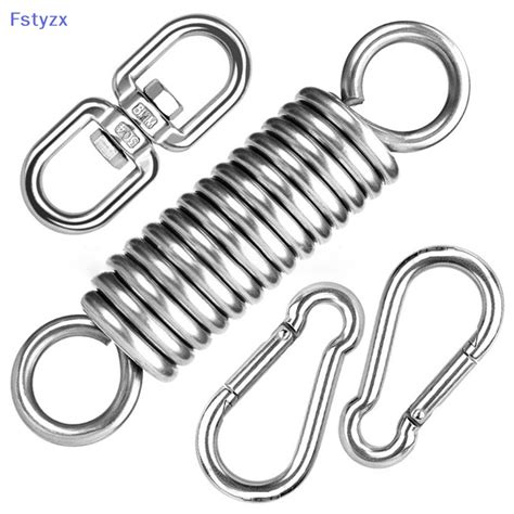 Fstyzx 4pcs 304 สแตนเลส Heavy Duty แขวนชุดฤดูใบไม้ผลิ Hook 360 องศา