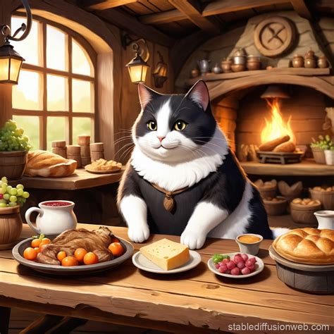 Cosy Tavern Scene With Anthropomorphic Cat Stable Diffusion Online