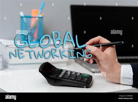 Text Caption Presenting Global Networkingcommunication Network Which