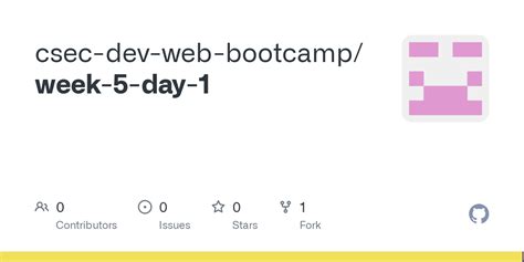 Github Csec Dev Web Bootcampweek 5 Day 1