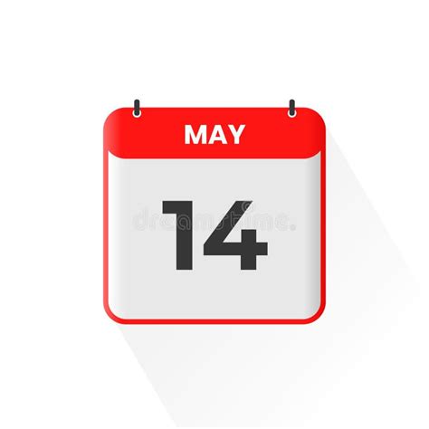 14th May Calendar Icon May 14 Calendar Date Month Icon Vector