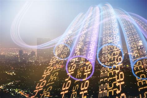 Premium Photo Binary Fast Speed Transfer Abstract Blue Business