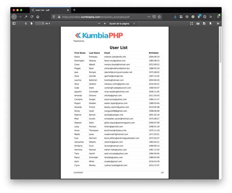 Exportar Tabla Html A Pdf Kumbiaphp Framework Php En Español