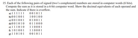 solved 15 each of the following pairs of signed two s