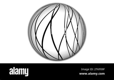 stripy line attached on a sphere stripy sphere animated on white background stock video footage
