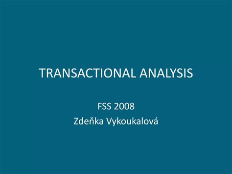 basics of transactional analysis ppt