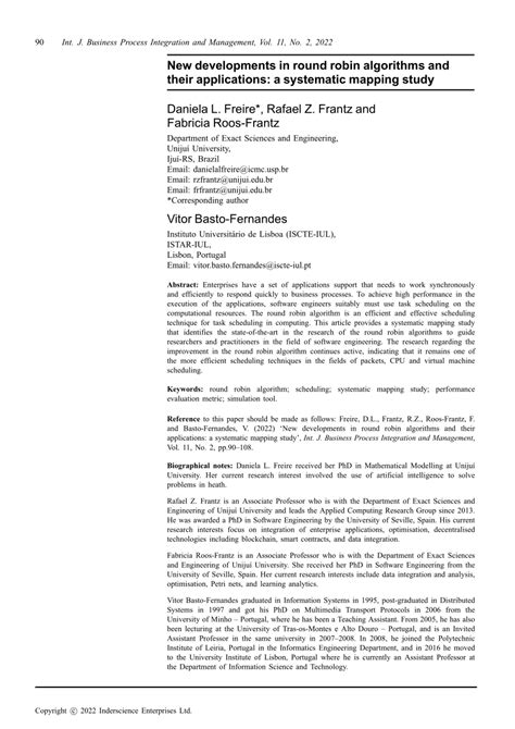 Pdf New Developments In Round Robin Algorithms And Their Applications