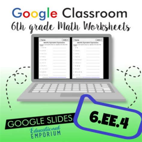 6ee4 Digital Worksheets ⭐ Identify Equivalent Expressions 6th Grade Math