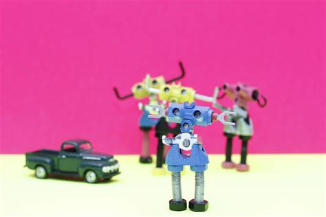 diy robot figures upcycled open source toy