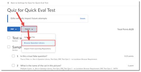 New Feature Coming To Quizzes Import From Question Library Into Quiz Section Centre For