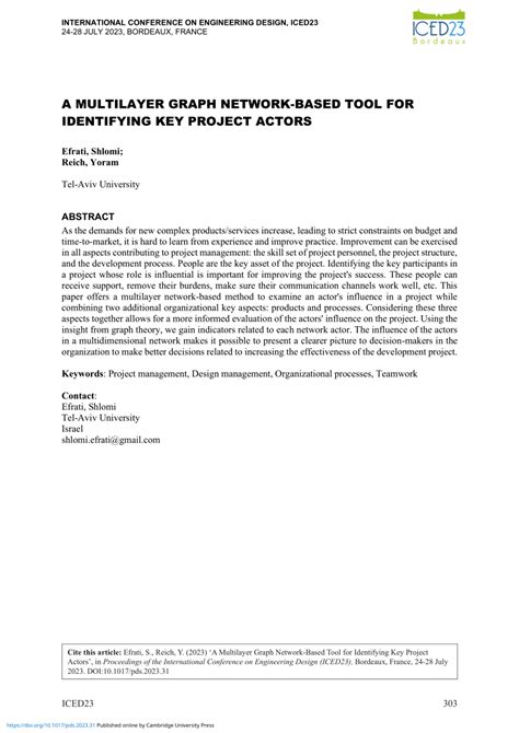 Pdf A Multilayer Graph Network Based Tool For Identifying Key Project Actors
