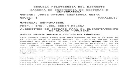 Algoritmos De Cifrado Para El Encriptamiento De Claves Públicas Y
