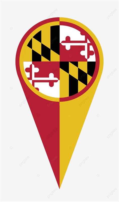 Maryland Map Pointer Location Flag Location Pointer Drawing Vector