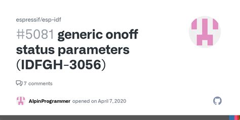 Generic Onoff Status Parameters IDFGH Issue Espressif