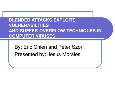 Ppt Blended Attacks Exploits Vulnerabilities And Buffer Overflow