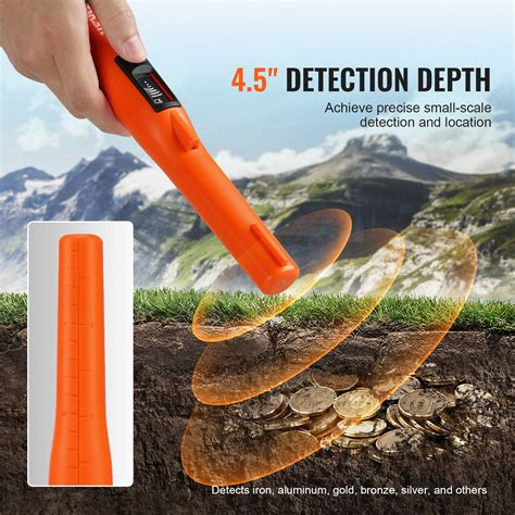 Vevor Metal Detector Pinpointer Ip68 Waterproof Handheld Detector Wand