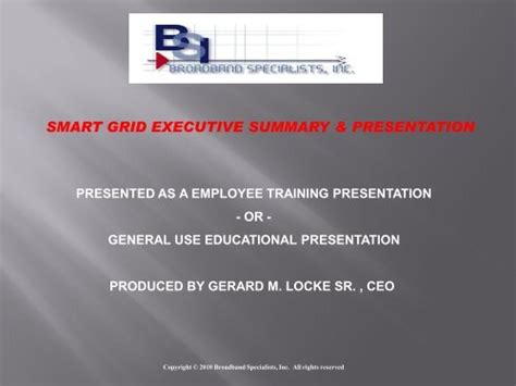 smart grid executive summary and presentation