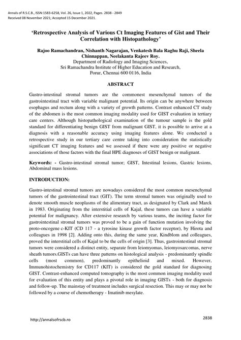 Pdf Retrospective Analysis Of Various Ct Imaging Features Of Gist