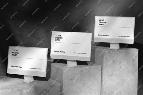 Premium Psd Customizable Object Color Computer Mockup On Modern