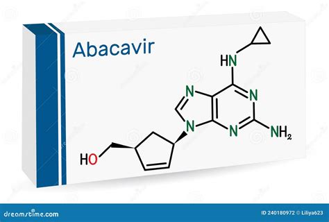 Abacavir Molecule Structural Chemical Formula Ball And Stick Model Isolated Image Hiv