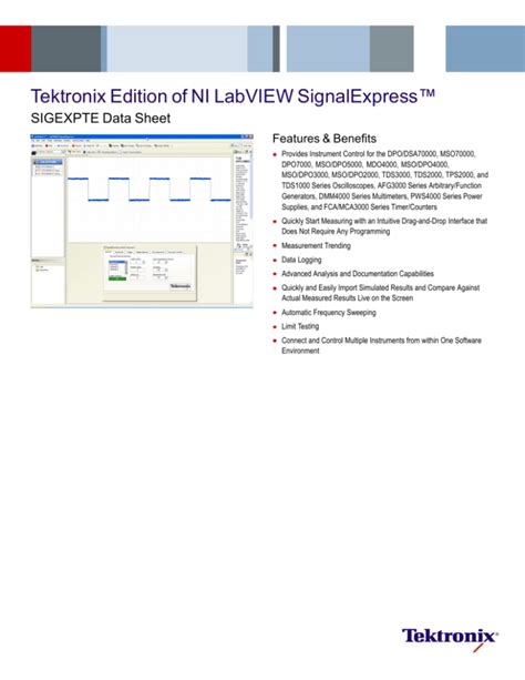 Tektronix Edition Of NI LabVIEW SignalExpress