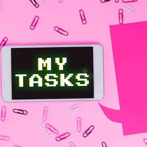 Writing Displaying Text My Tasks Concept Meaning Assigned Piece Of Work Often To Be Finished