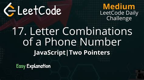 17 Letter Combinations Of A Phone Number Recursion Backtracking
