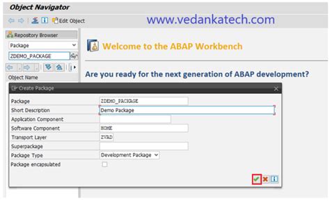 24ddic1707 Package In Sap Abap And Steps To Create One Vedanka Tech Sap Training Institute