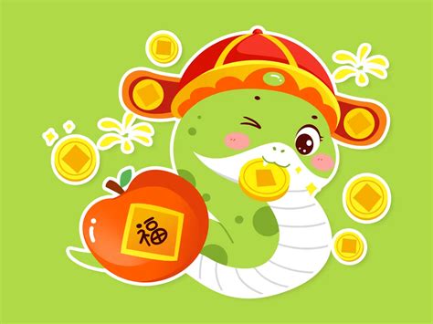 2025蛇年新春新年快乐卡通ip形象元素插画图案图片1psd 全景酷逊素材