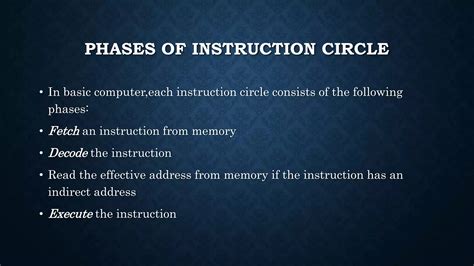 Central Processing Unit Instruction Circle Ppt