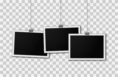 현실적인 빈 사진 카드의 집합입니다 사진 프레임 클립에 매달려 복고풍 빈티지 스타일입니다 현실적인 상세한 사진 아이콘 디자인 서식 파일 0명에 대한 스톡 벡터 아트 및 기타