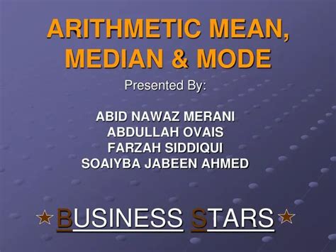 ppt arithmetic mean median and mode powerpoint presentation free