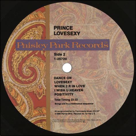 Prince Signed Lovesexy Album